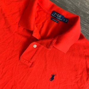 Polo Ralph Lauren | Shirts | Mens Red Collared Button Polo With Blue ...